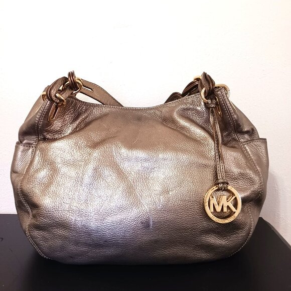 MICHAEL Michael Kors | Bags | Michael Michael Kors Metallic Pewter ...